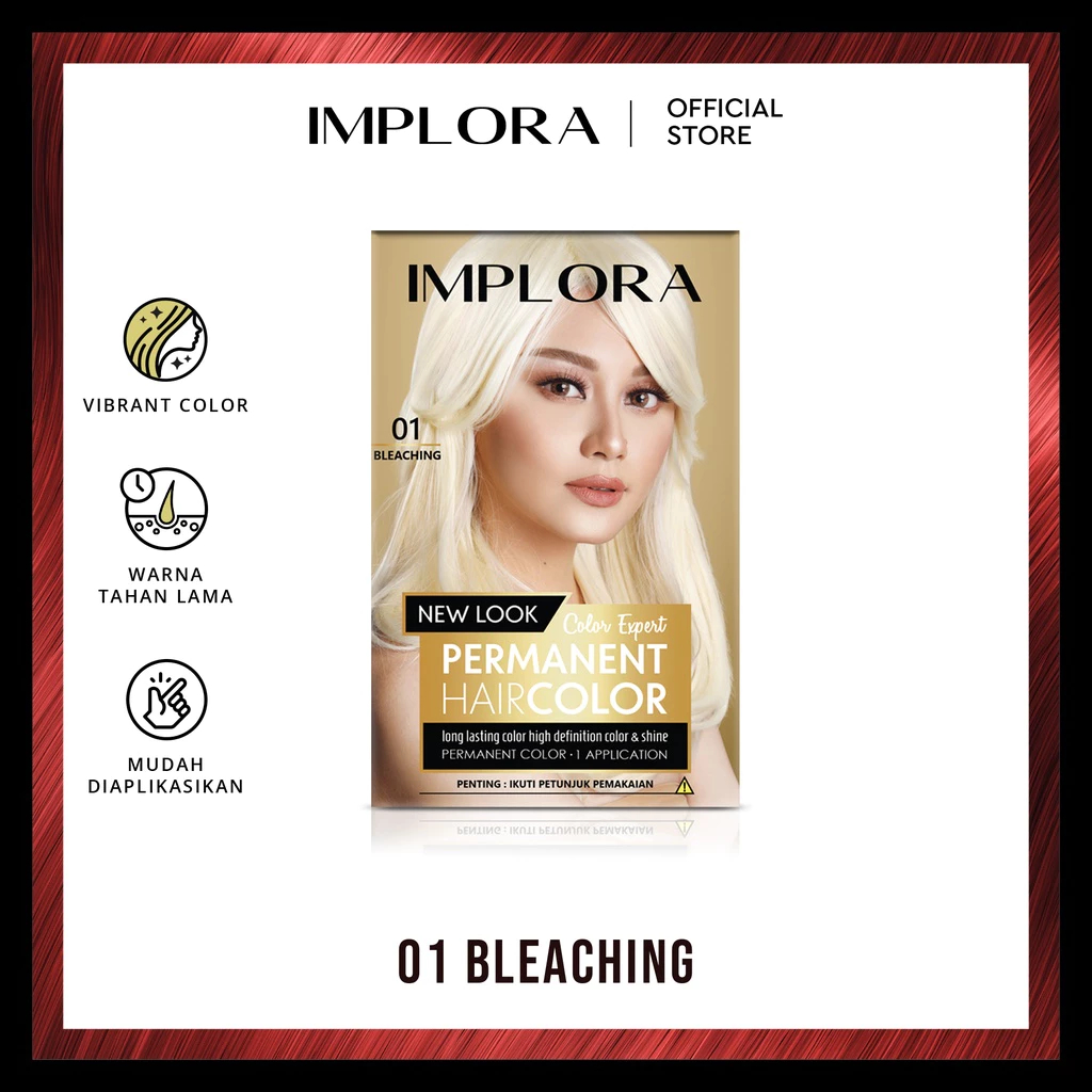 Jual IMPLORA New Permanent Hair Color Bleaching | Cat Rambut Implora ...