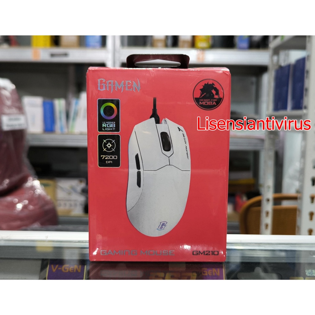 Jual MOUSE Gaming GAMEN GM210 White Gaming RGB Wired Mouse 7200DPI ...
