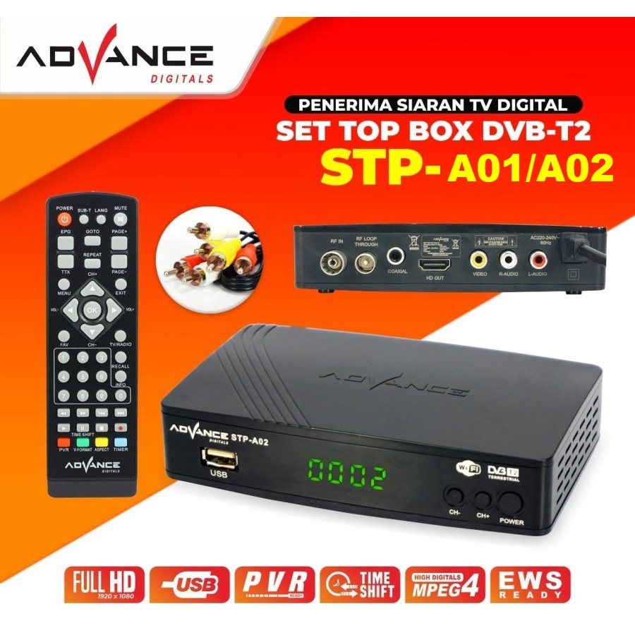 Jual SET TOP BOX ADVANCE STB-A01 / STB-A02 DVB-T2 RECEIVER TV DIGITAL DVBT2 STB ADVANCE | Shopee ...