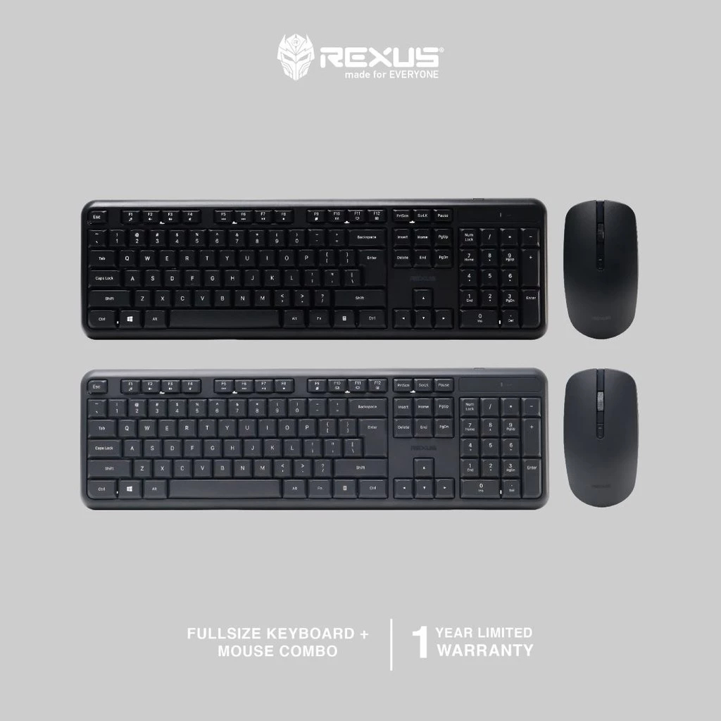 Jual Rexus Wireless Office Keyboard Mouse Combo KM12 Silent - Keyboard ...