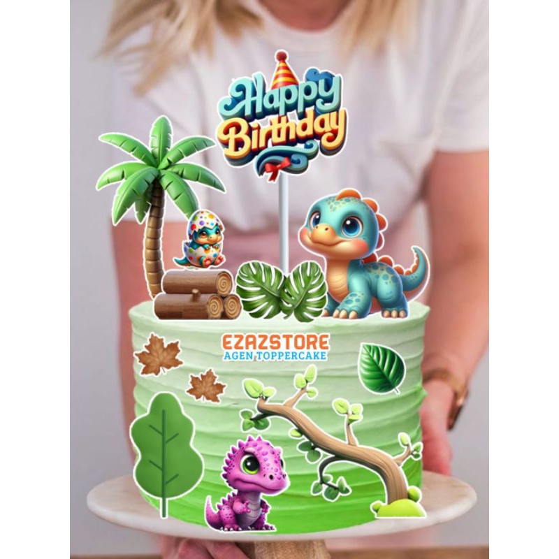 Jual Topper Dino, Topper cake, Hiasan kue ulang tahun topper karakter ...