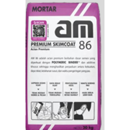 Jual AM 86 MORTAR SKIMCOAT PREMIUM 40KG (ACIAN DI ATAS BETON PLESTER ...