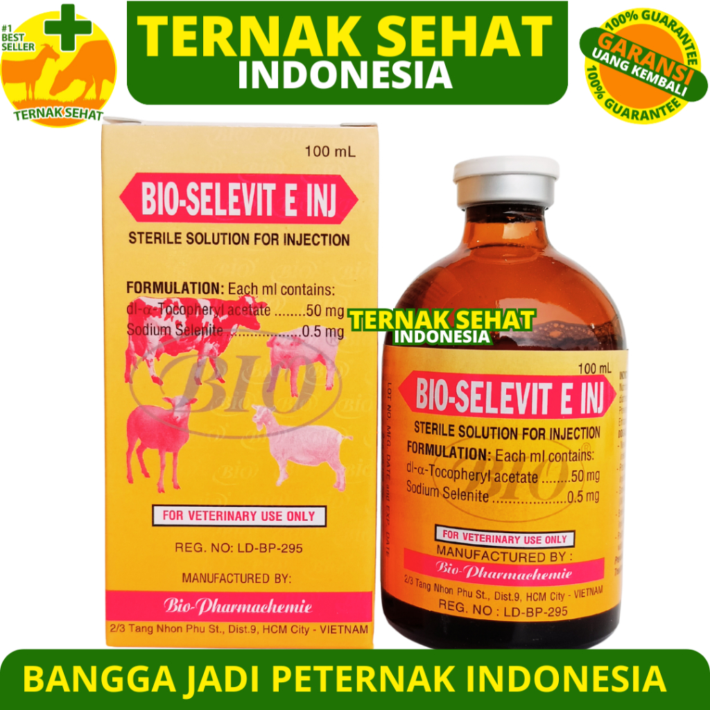 Jual BIO SELEVIT E 100 Ml - Vitamin E Selenium Hewan Sapi Sapi Kambing ...