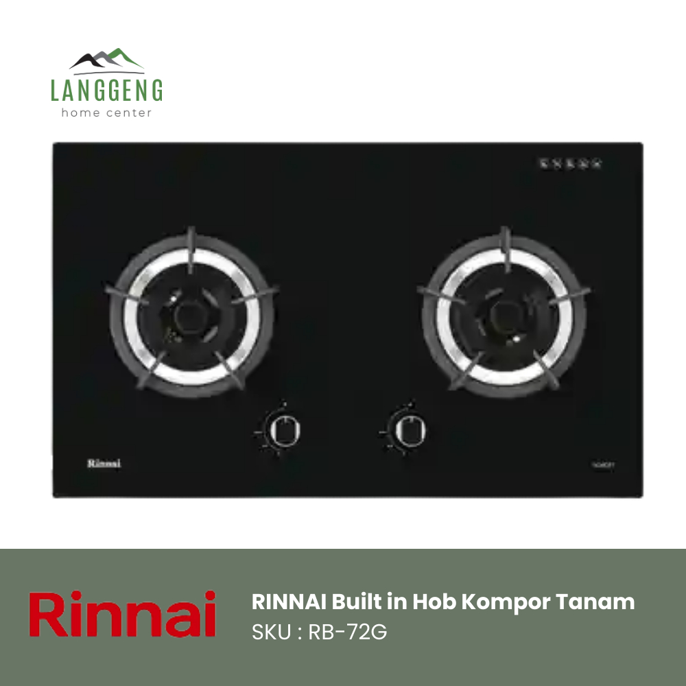 Jual Rinnai Kompor Tanam 2 Tungku RB-72G Kompor Tempered Glass | Shopee Indonesia