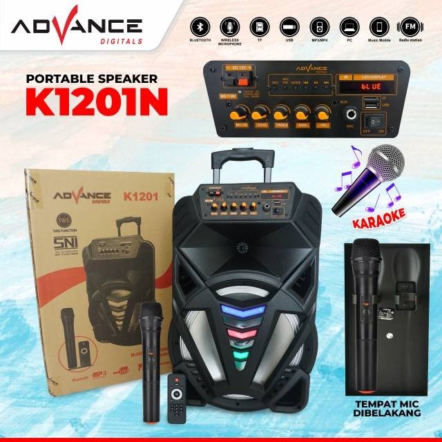 Jual Speaker Advance K1201 N Meeting Karaoke Bluetooth Portable / Speaker Aktif K1201N 12inch ...