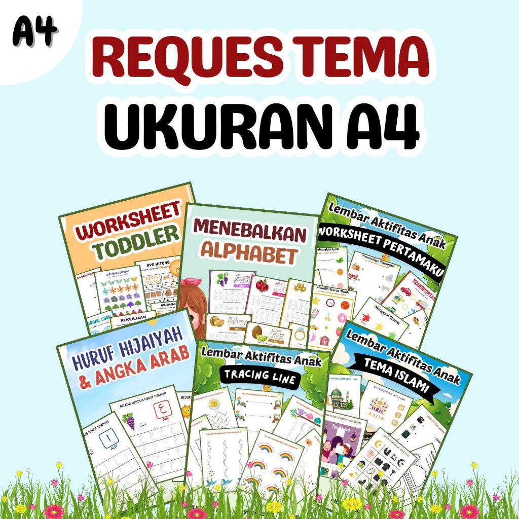 Jual Printable Anak | Worksheet For Toddler | Untuk Anak Usia 2 3 4 5 6 ...