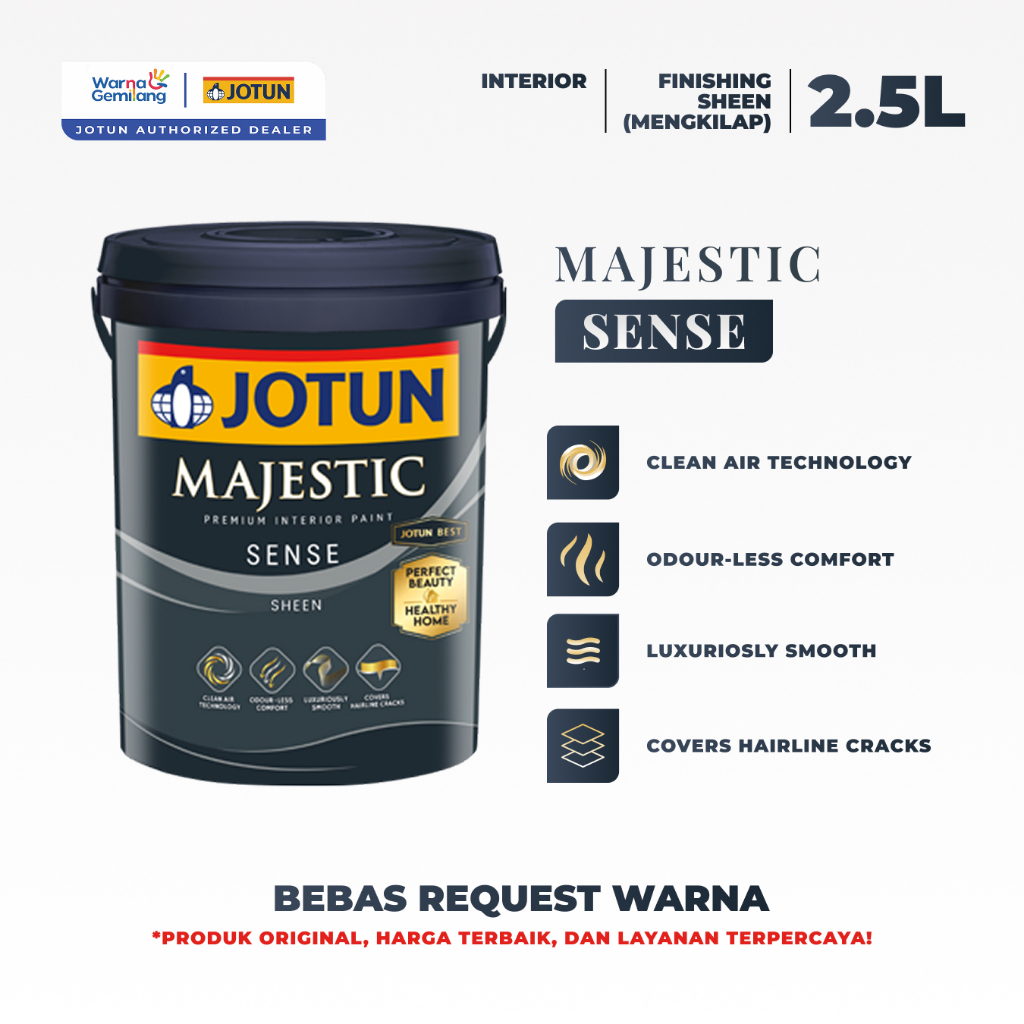 Jual Jotun Majestic Sense 2,5L | Cat Dinding Premium Mengkilap (Anti ...