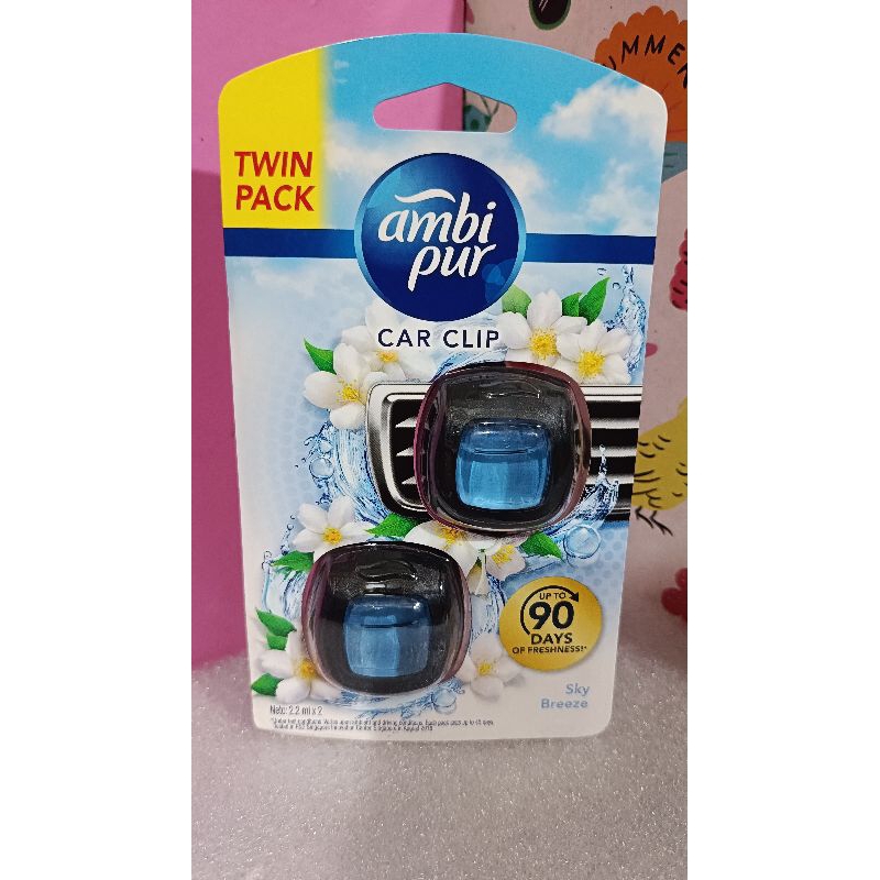 Jual Ambi Pur car clip twin pack sky breeze 2,2ml X 2 | Shopee Indonesia