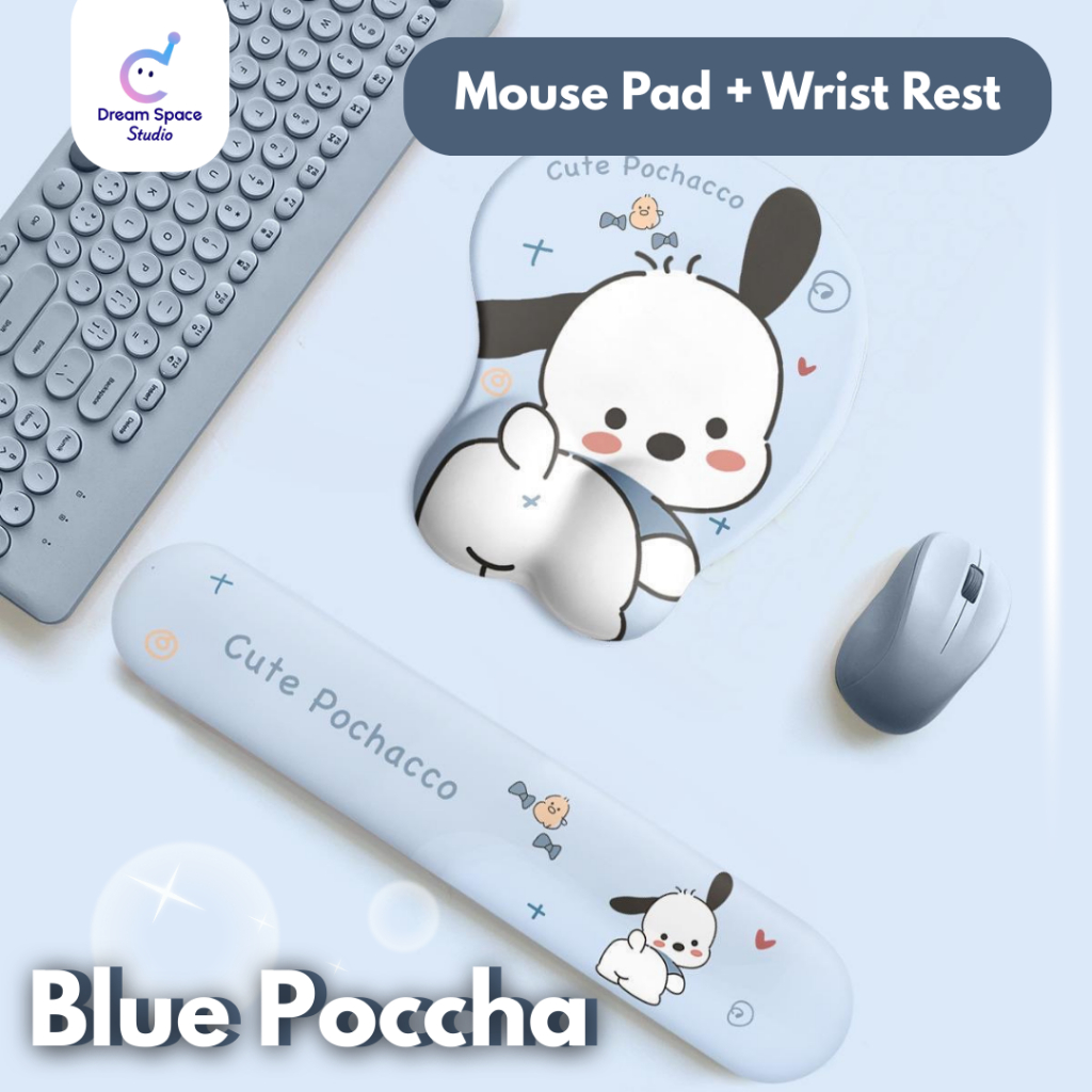 Jual Dreamspace Studio Mouse Pad Gaming lucu blue poccha / handwrist ...