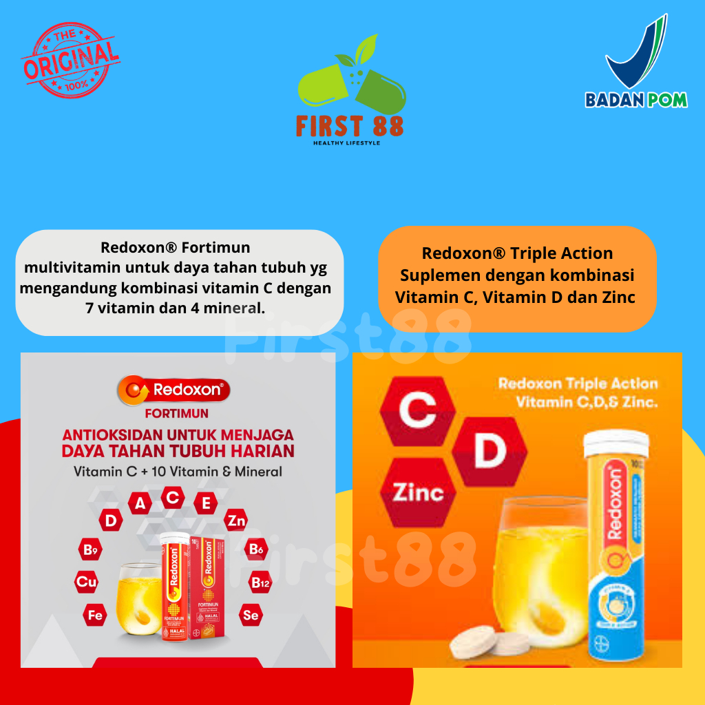 Jual Redoxon Fortimun Multivitamin Mineral terlengkap isi 10 Tablet ...