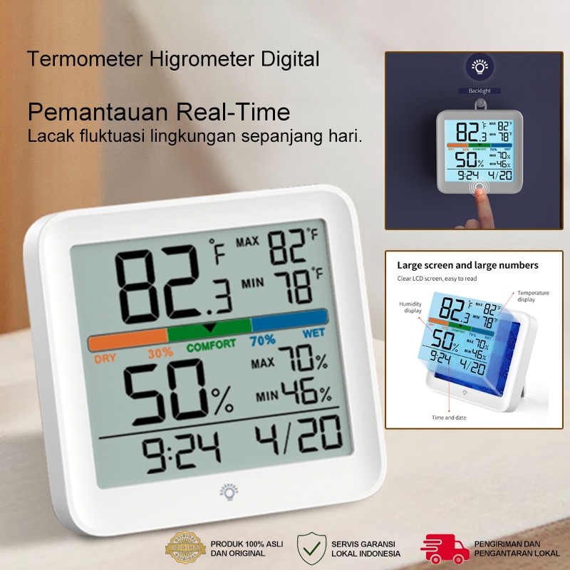 Jual Termometer Higrometer Digital LCD Alat Suhu Kelembaban Rumah ...