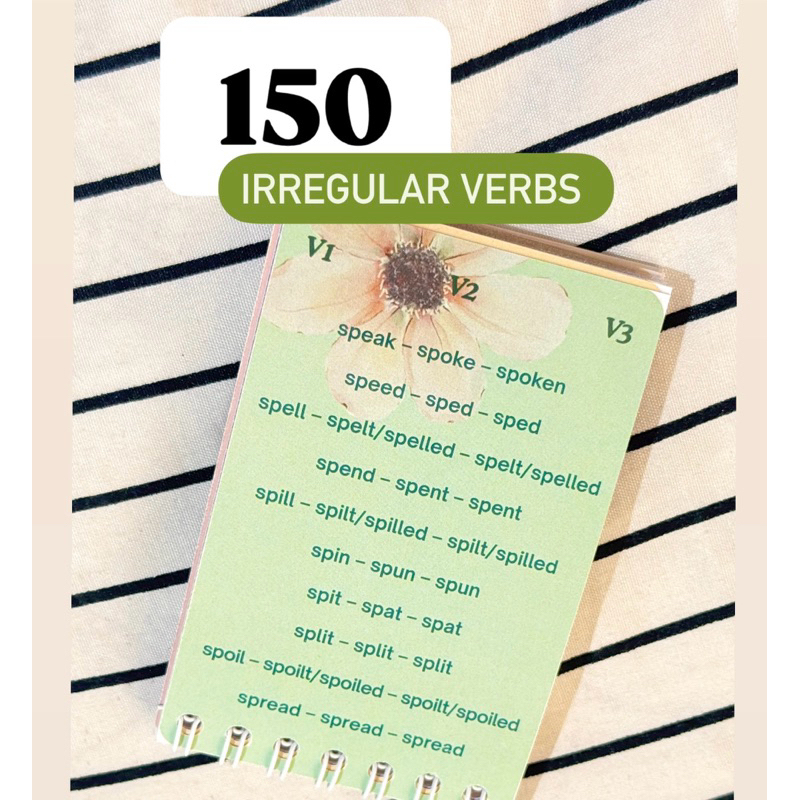 Jual Flashcard Irreguler Verbs ( kata kerja tidak beraturan ) | Shopee ...