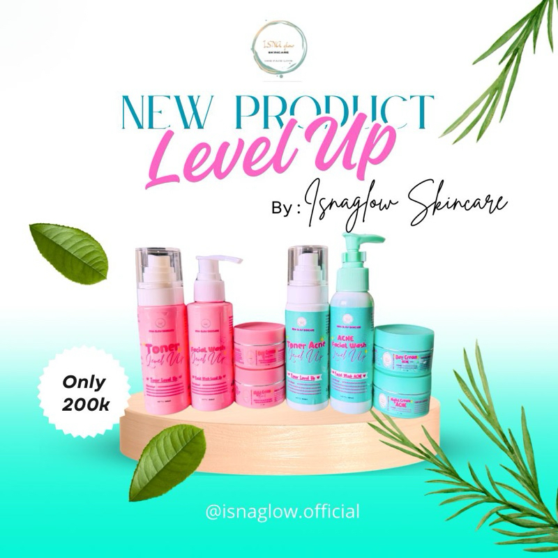 Jual Isna Glow Skincare Level Up BPOM Mencerahkan wajah 6x Lebih cepat ...