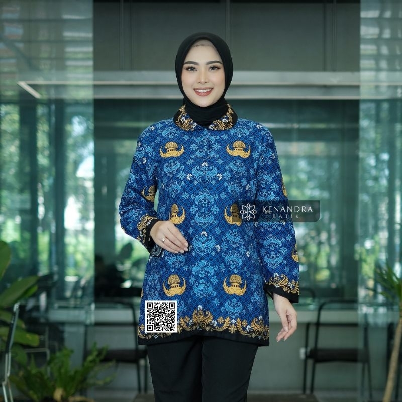 Jual Baju batik korpri wanita terbaru furing erro (Kancing Bungkus) | Shopee Indonesia