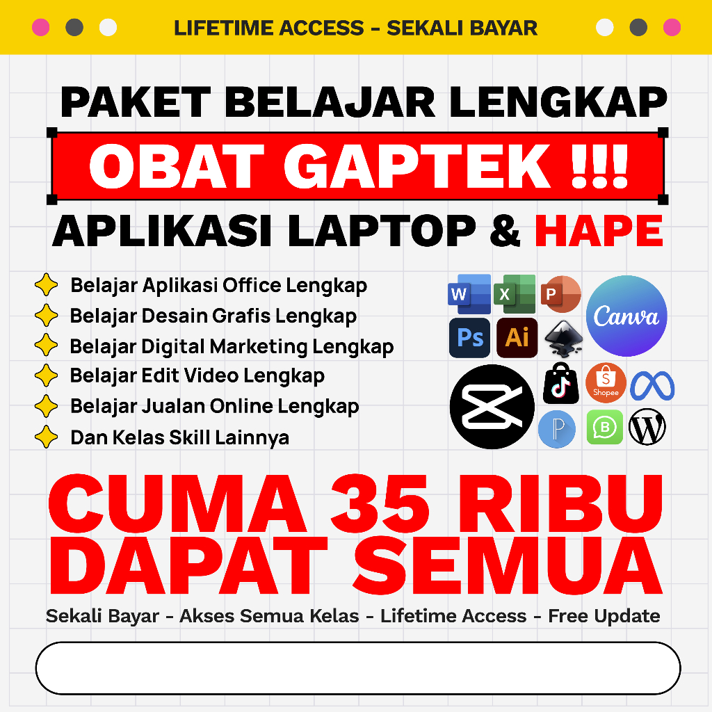 Jual Belajar Online Lengkap Bersertifikat Sekali Bayar - Dapat Semua Kelas Online Video - Mitra ...