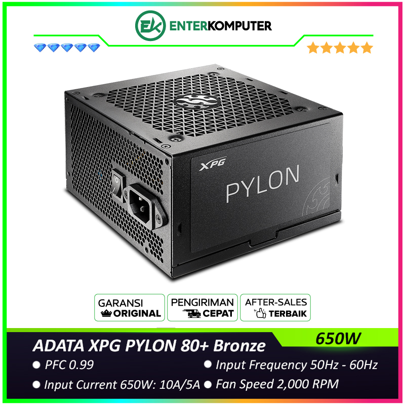 Jual ADATA XPG PYLON 650W 80+ Bronze Non-Modular / PSU 650 Watt ...