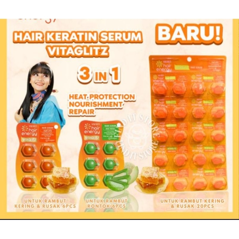 Jual Makarizo Hair Energy VITAGLITZ Hair Keratin Serum ALOE MELON ...