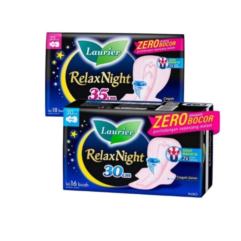 Jual Laurier Relax Night 30 35cm 16p 18p zero bocor Wing Pembalut ...