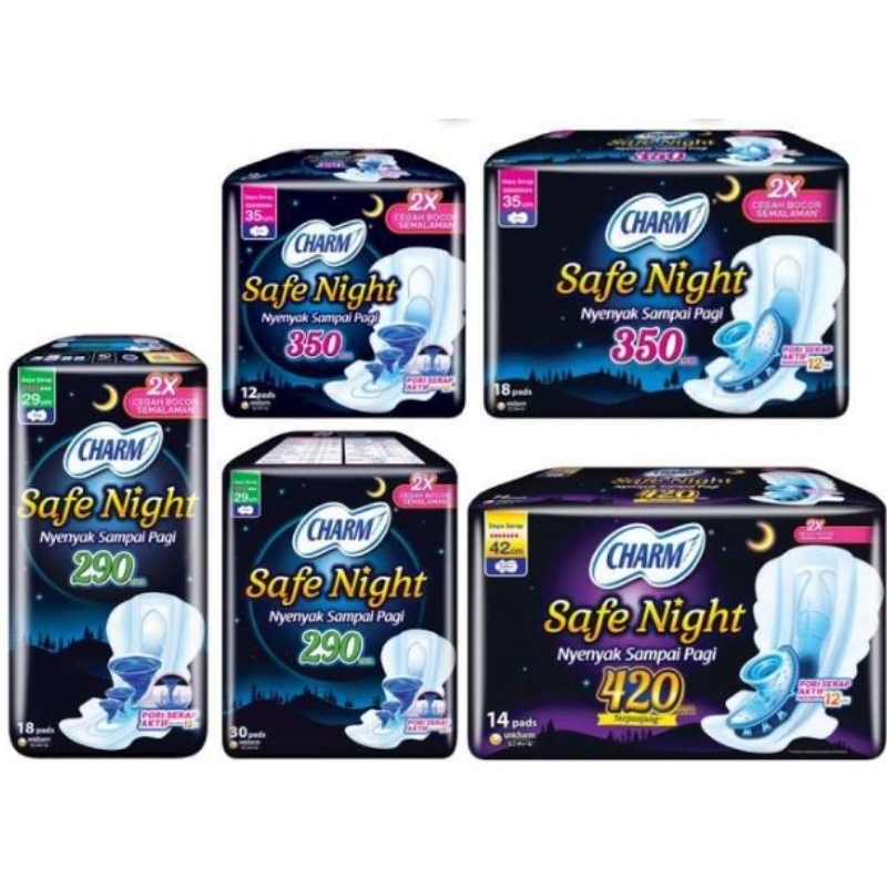 Jual charm Safe night wings pembalut malam all varian | Shopee Indonesia