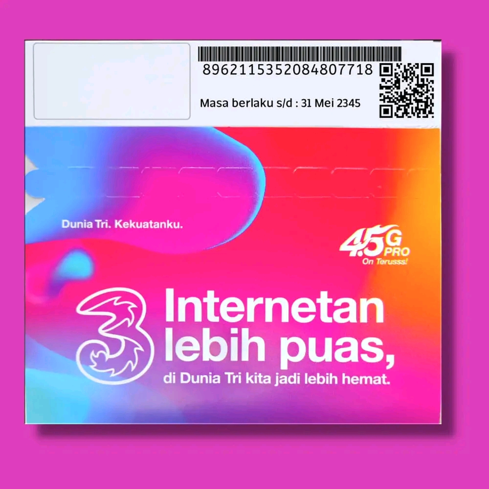 Jual Kartu Perdana Tri Prabayar PAKET DATA 3GB(EXP 2028)(SEGEL ...
