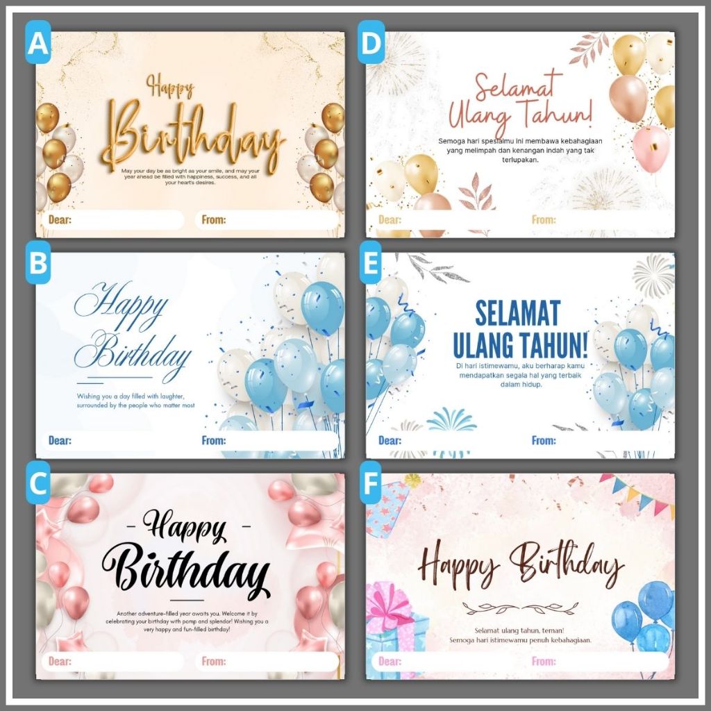 Jual Kartu Ucapan Selamat Ulang Tahun BIRTHDAY Card Cantik | Shopee Indonesia