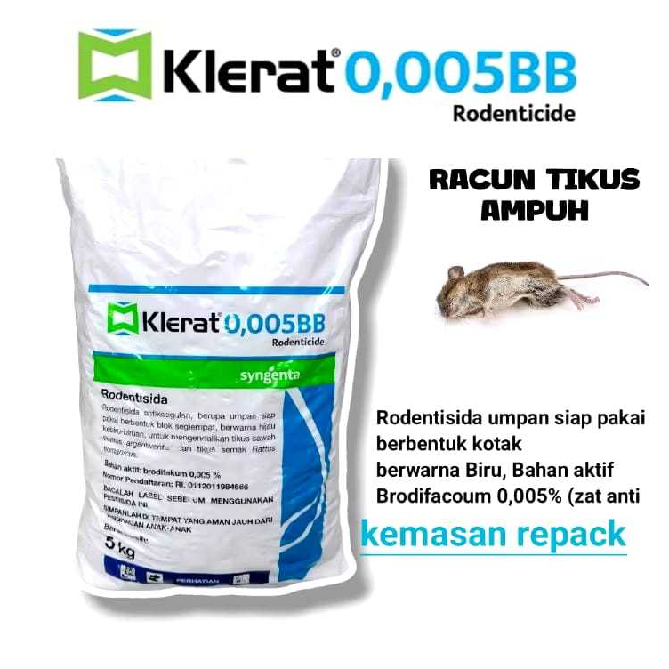 Jual RODENTISIDA KLERAT 0,005BB Kemasan 100 Gram SYNGENTA Racun ...