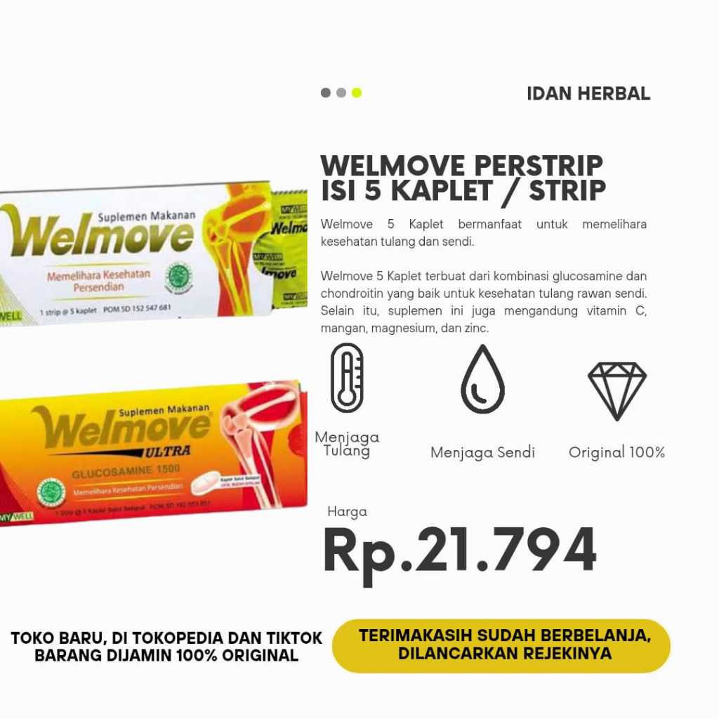 Jual Welmove Suplemen Makanan Welmove Ultra | Shopee Indonesia