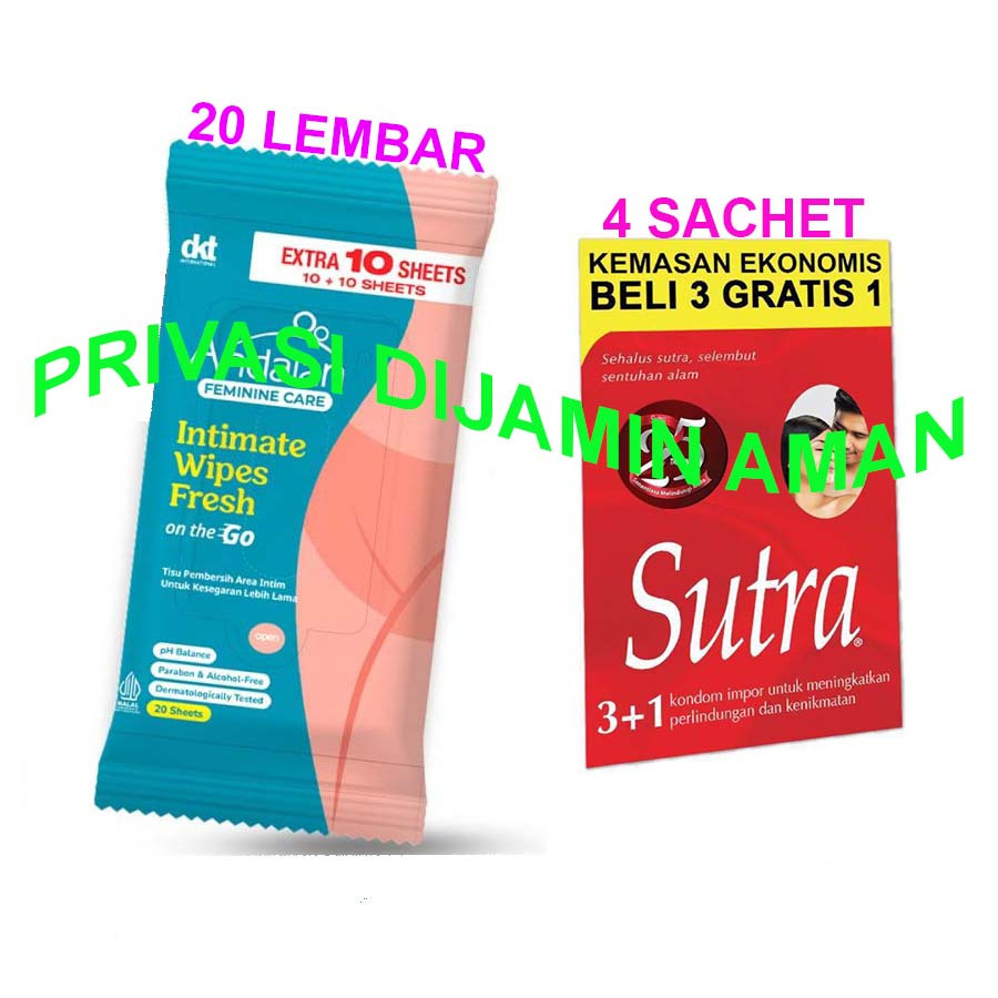Jual Paket Tisu Andalan Intimate Wipes Isi 20 Tissue Dan Sutra Merah 3 ...