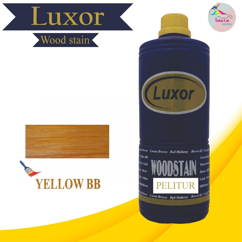 Jual CAT KAYU WARNA YELOW BB KUNING POLITUR PLITUR LUXOR WOODSTAIN KAYU ...