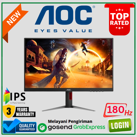 Jual Monitor LED AOC 24G4 24" IPS 1080p FHD 180Hz HDMI DP HDR10 Ergo ...