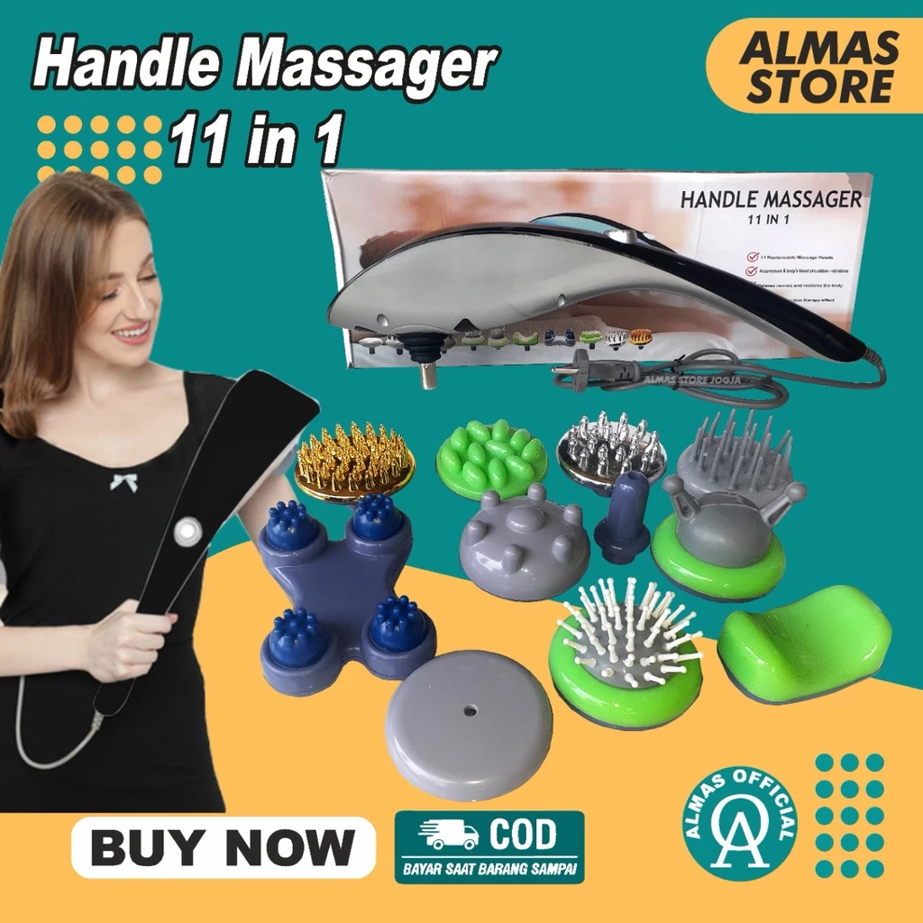 Jual Alat Pijat Magic Handle Massager Massage Gun 11in1 thumper therapy ...