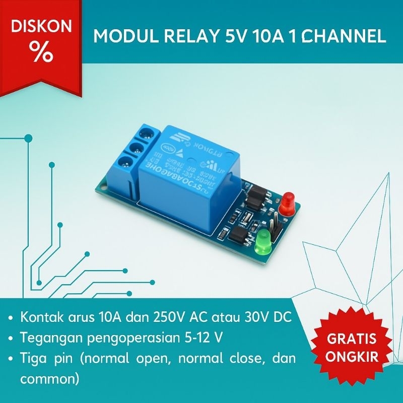 Jual Modul Relay 1 Channel 5V 10A untuk Arduino Raspberry Pi | Shopee ...