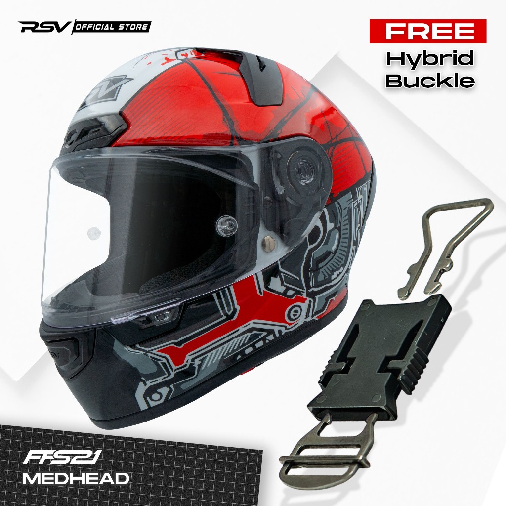 Jual HELM FULL FACE RSV FFS21 MOTIF MEDHEAD SINGLE VISOR SERTIFIKASI ...