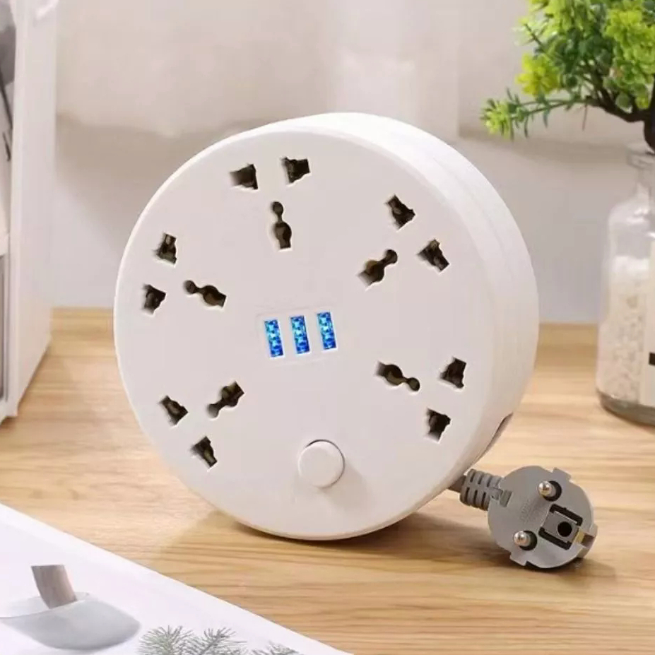Jual Stop Kontak Circle Port USB 5 Port 3 USB 2 Meter Power Socket ...