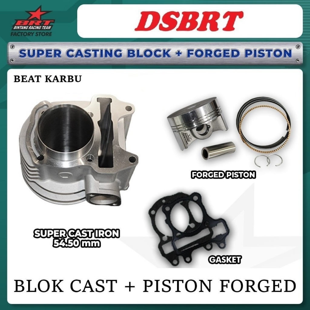 Jual Blok BRT BEAT KARBU Piston FORGED 54.50 Bore Up Beat Scoopy Spacy ...