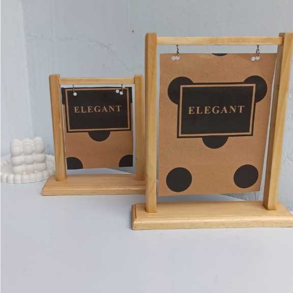 Jual STAND MENU GANTUNG / STAND FOTO GANTUNG KAYU JATI BELANDA UKURAN ...