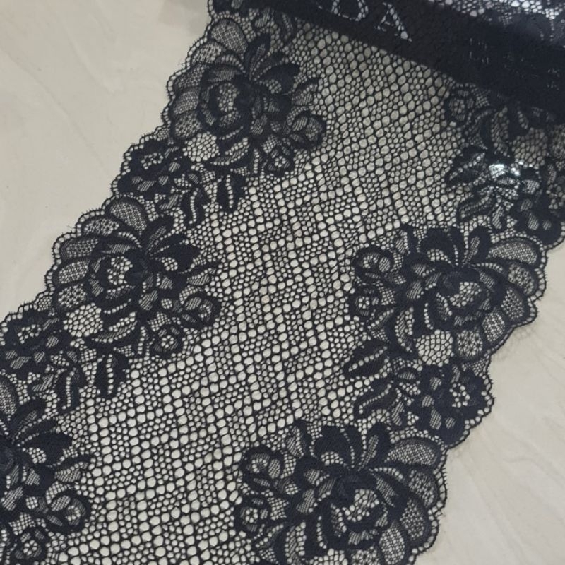 Jual Renda Stretch Lebar, Renda Elastis Lebar, Renda Stretch Varian ...