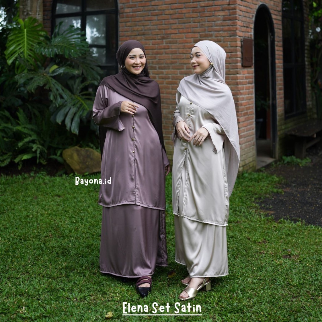 Jual ELENA set satin by Bayona new produk premium wanita | Shopee Indonesia
