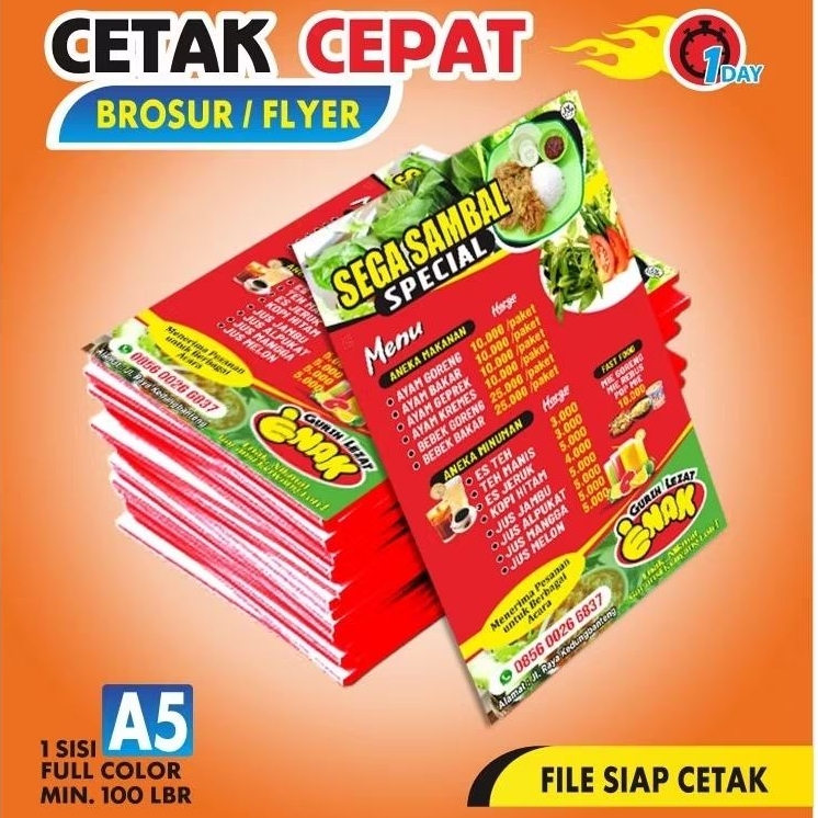 Jual Cetak Print Brosur Leaflet Flyer Selebaran Pamflet Print Warna dan Hitam Putih 1 Muka ...