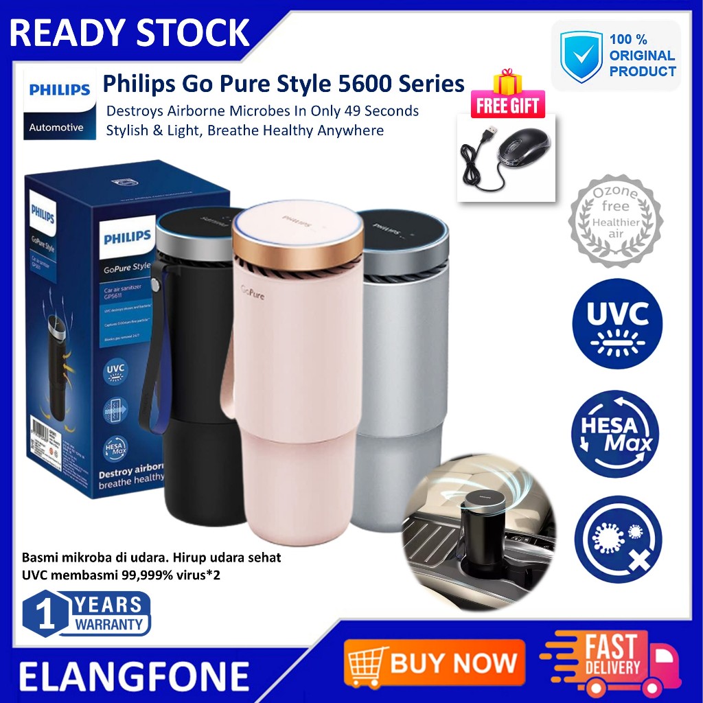 Jual PHILIPS AIR PURIFIER MOBIL GO PURE STYLE GP5600 GP5611 GP5612 ...