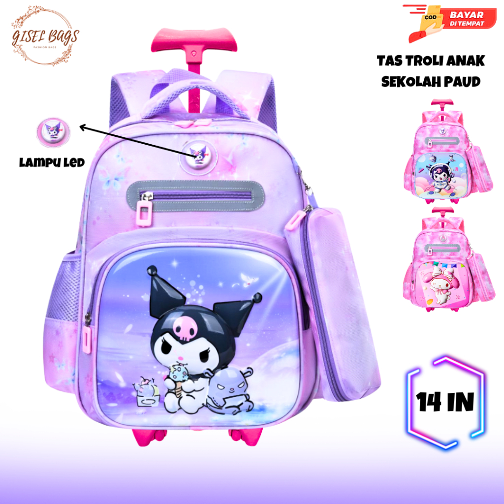 Jual tas koper anak perempuan tk dan paud gambar glosy kuromii timbul ...