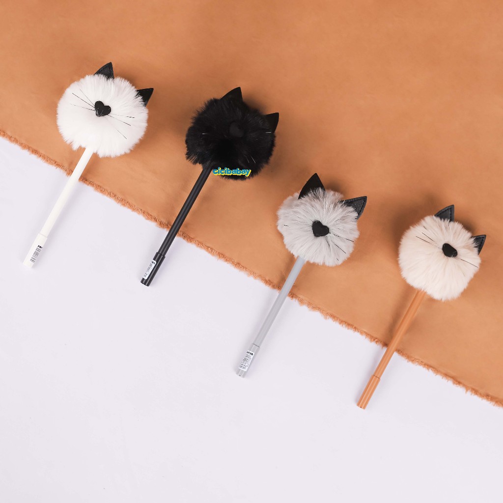Jual Pulpen Pom Pom Bulu Meow Furry Pen Pulpen Gel Cute 0.5mm | Shopee ...