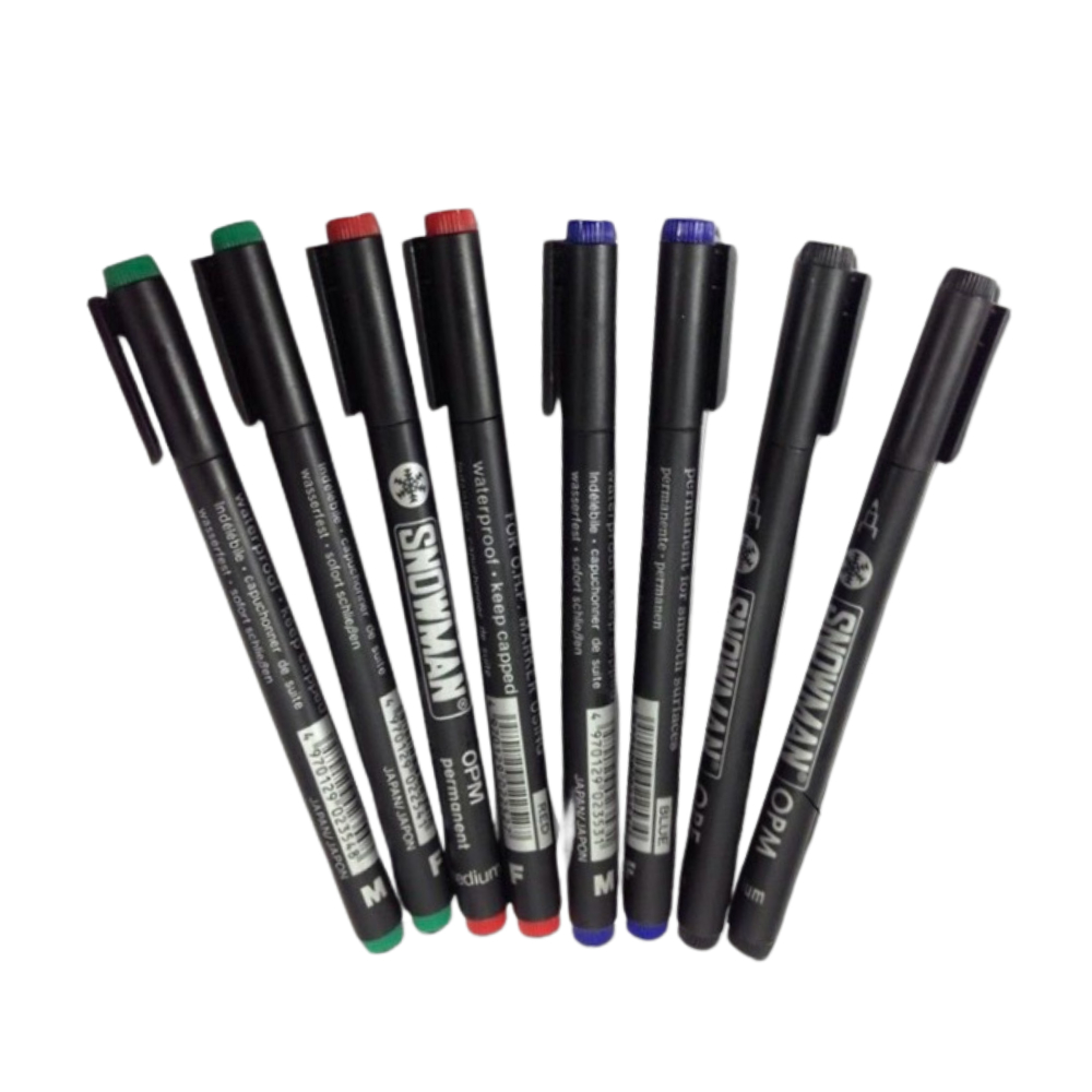 Jual Spidol Pen Snowman OHP Permanent Marker OPF / OPM | Shopee Indonesia