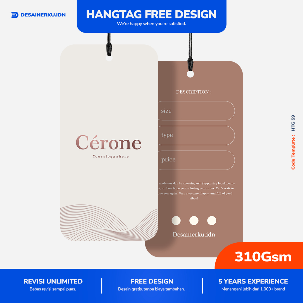Jual Hangtag Baju Custom FREE DESIGN | Cetak Label Tag Baju Desain ...