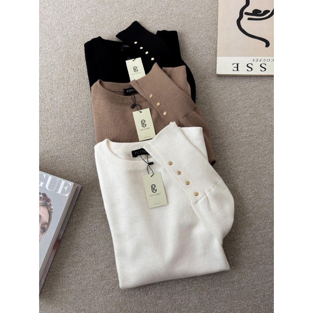 Jual COTTONKY Seika Knit | Atasan Knit Rajut Kancing Tangan | Inner ...