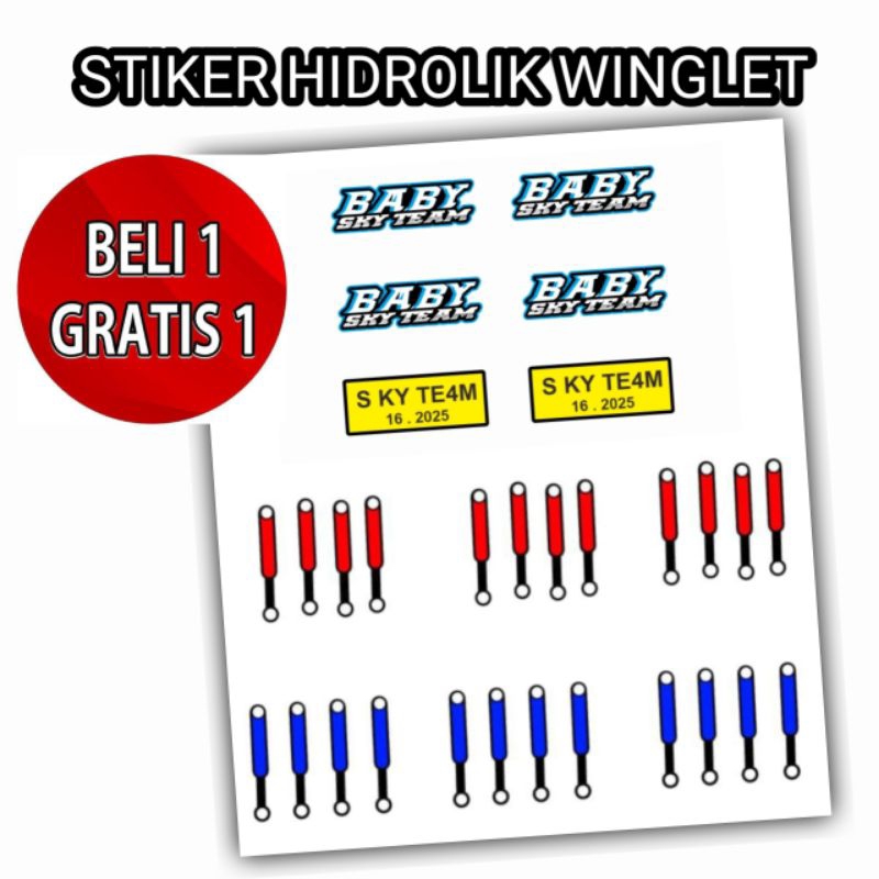 Jual STIKER HIDROLIK WINGLET UNTUK MINIATUR BUS anti air sudah di cut ...