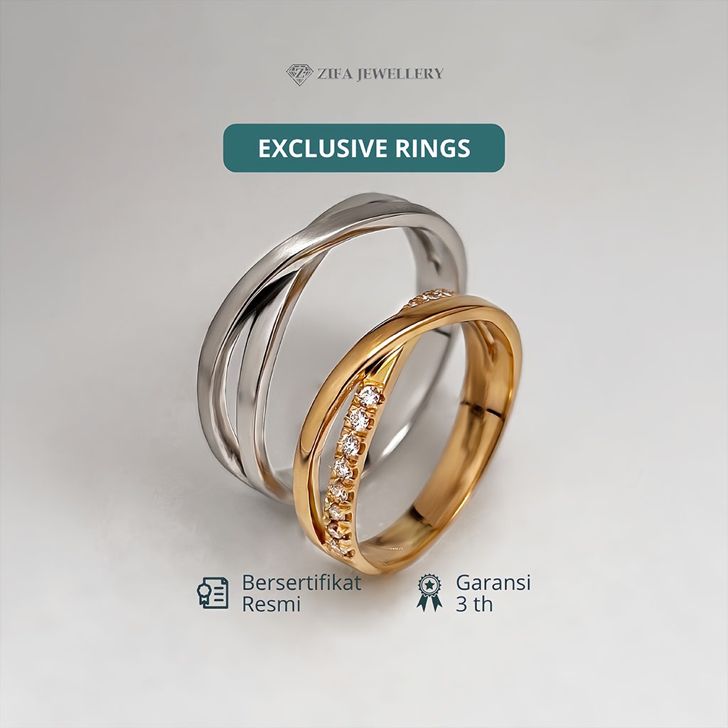 Jual Wedding Ring Cincin Kawin Couple Nikah Emas Putih Asli Elegan ...