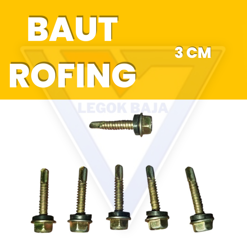 Jual Baut Rofing Ukuran 3 cm isi 50pcs Baut Atap Rofing Kuning Murah ...