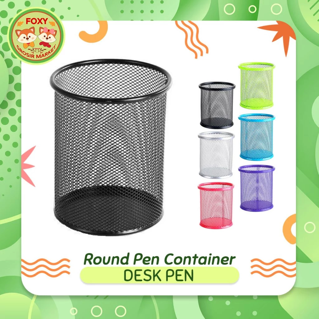 Jual (LIVE) ROUND PEN Container / Desk Pen / Tempat Pensil Tabung PS-02 ...