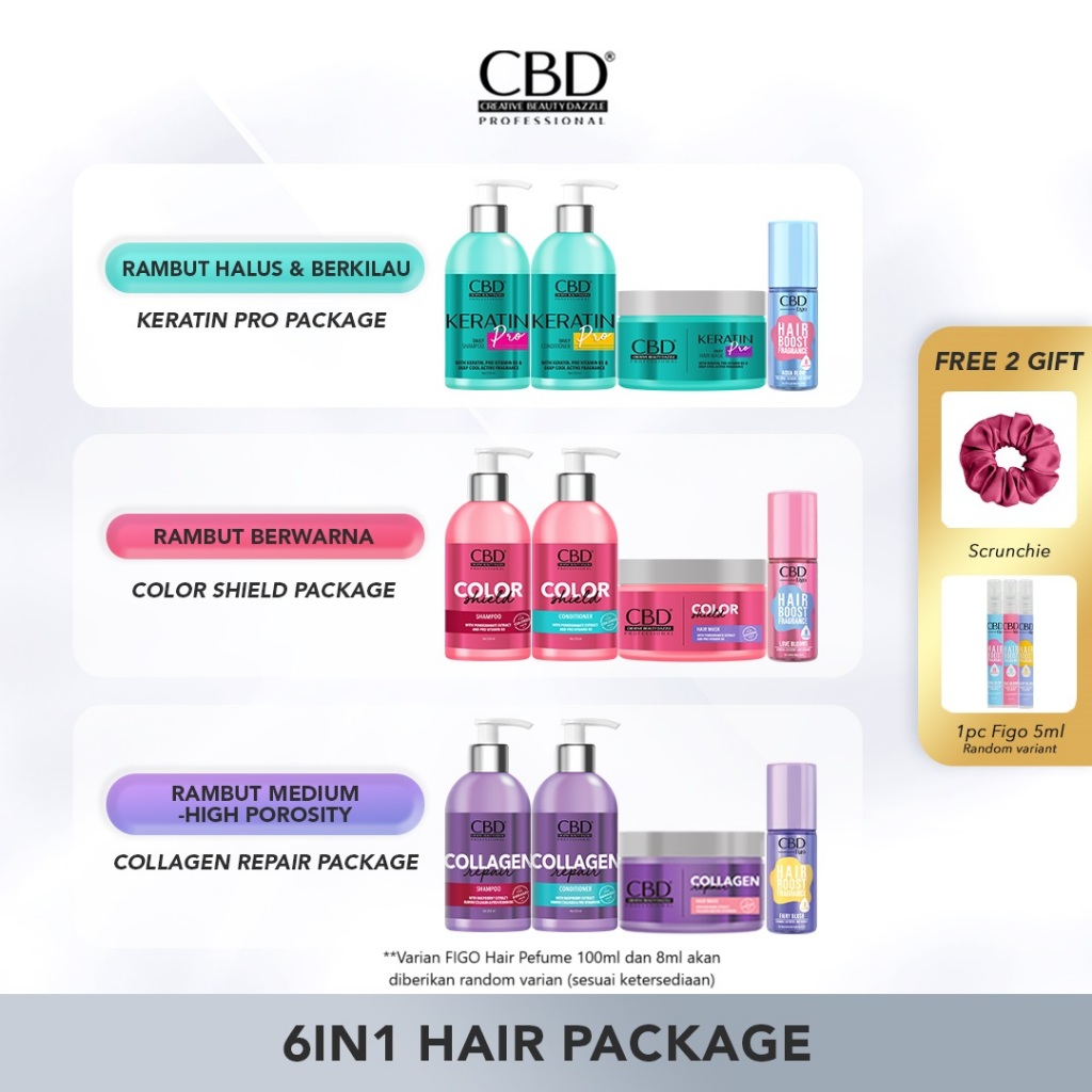 Jual [6in1] CBD Keratin Pro / Color Shield / Collagen Repair + Figo ...